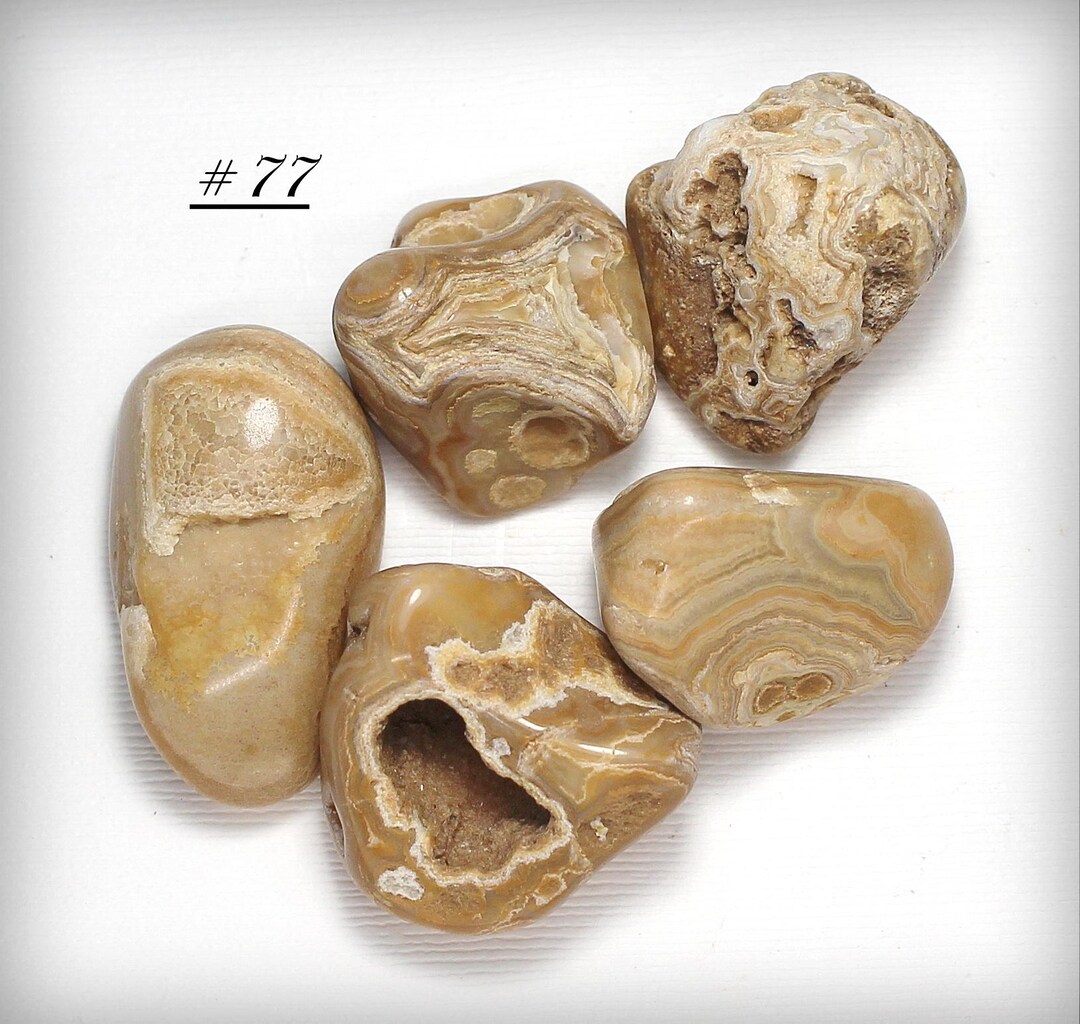 Polished Agates - Five Pretty Tumble-polished Butterscotch and Caramel ...