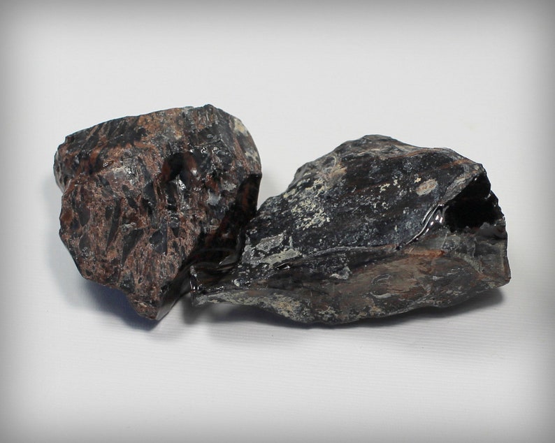 Two Glassy Mahogany Obsidian Cobbles Pictured Weathered | Etsy