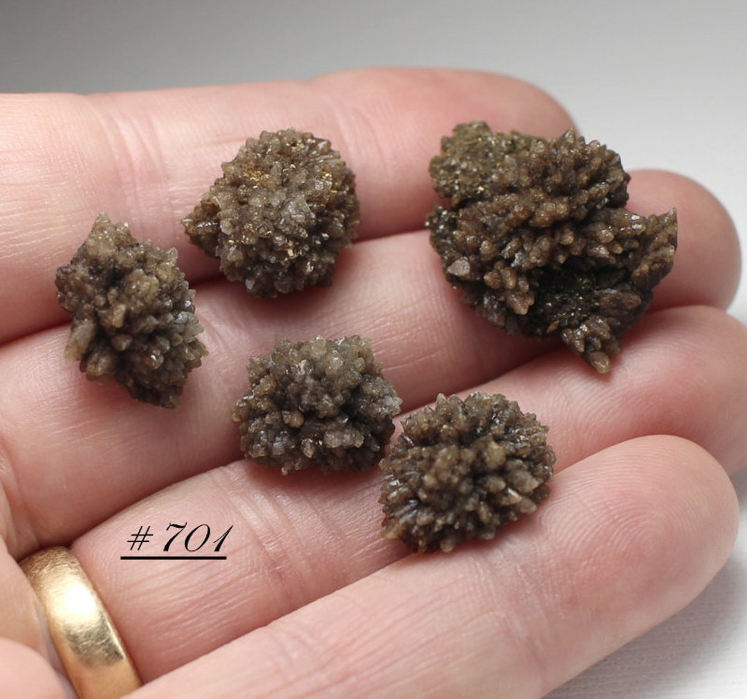 Five Incredible Small Spiky Calcite Crystal Cluster Miniatures, With ...