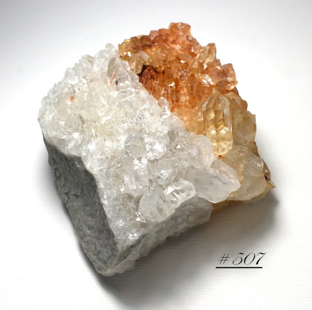 Gorgeous Dual Color Gemmy Quartz Crystal Cluster Pair, From Mt. Ida ...