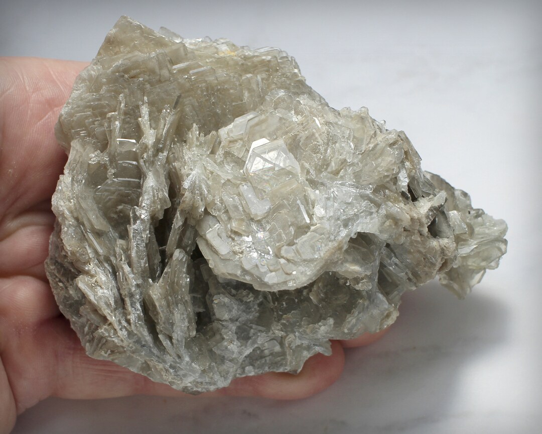 Glassy Barite Crystal Cluster Specimen, Peru - Large Lustrous Flowing ...