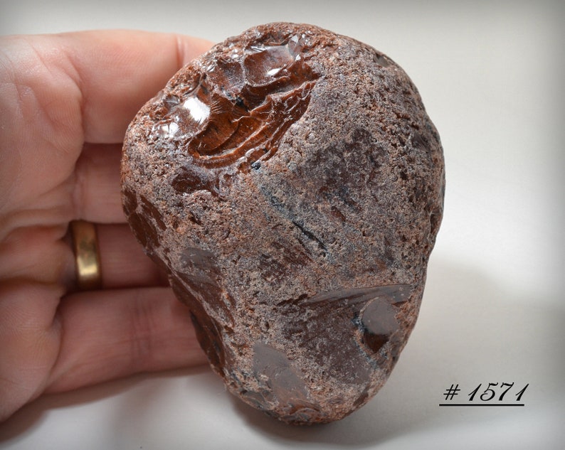 Good-Sized Pure Mahogany Obsidian Cobble Glassy Conchoidal | Etsy