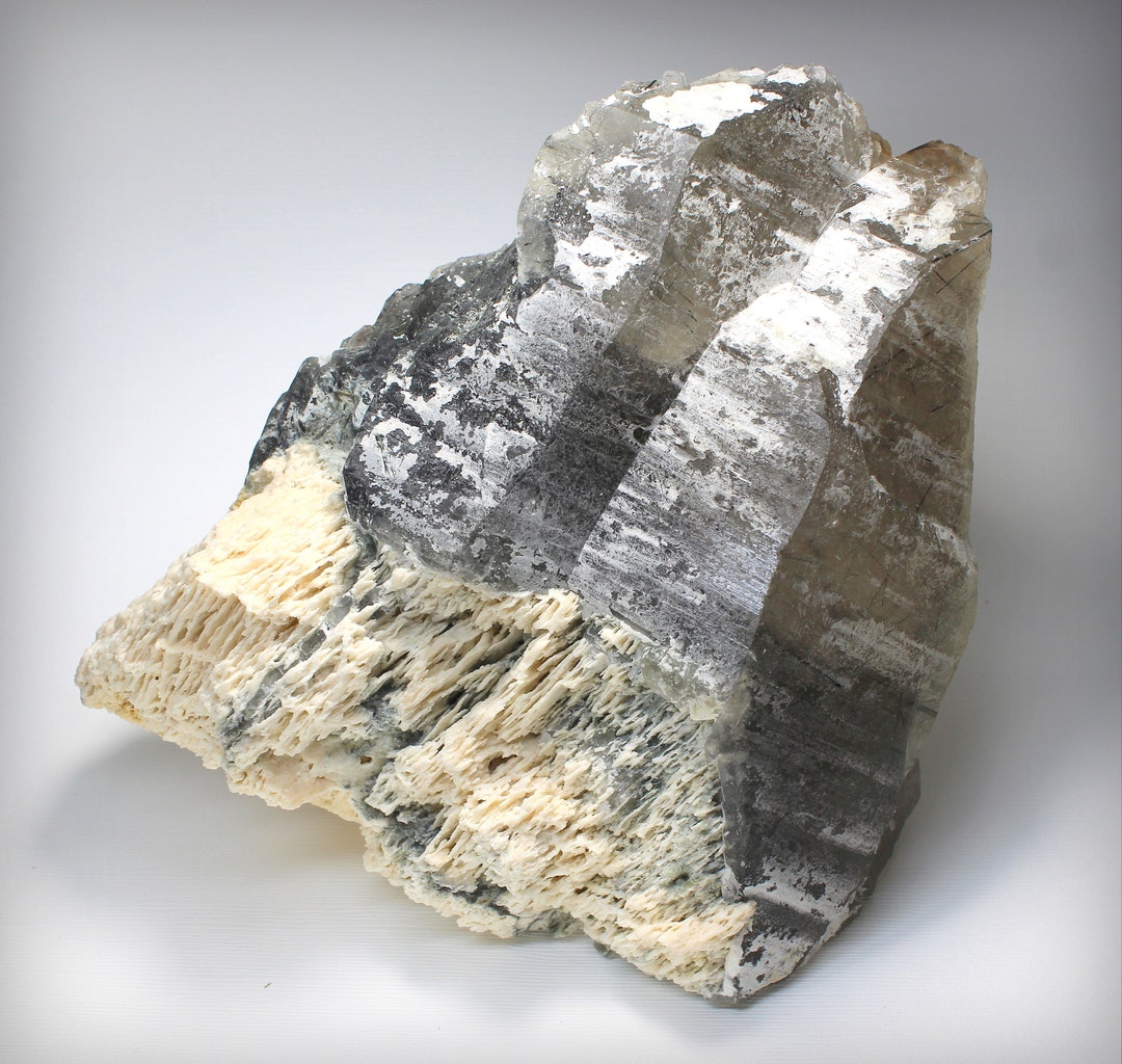 Twin Peaks Stunning Large Specimen of Smoky Quartz W/actinolite ...