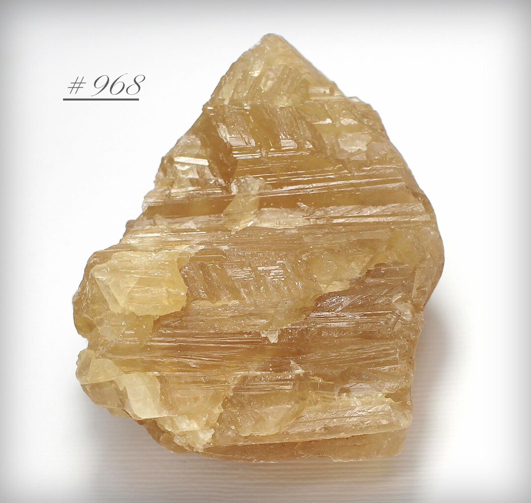 Fluorescent Yellow Calcite Natural Citrine-colored Calcite, Striated ...