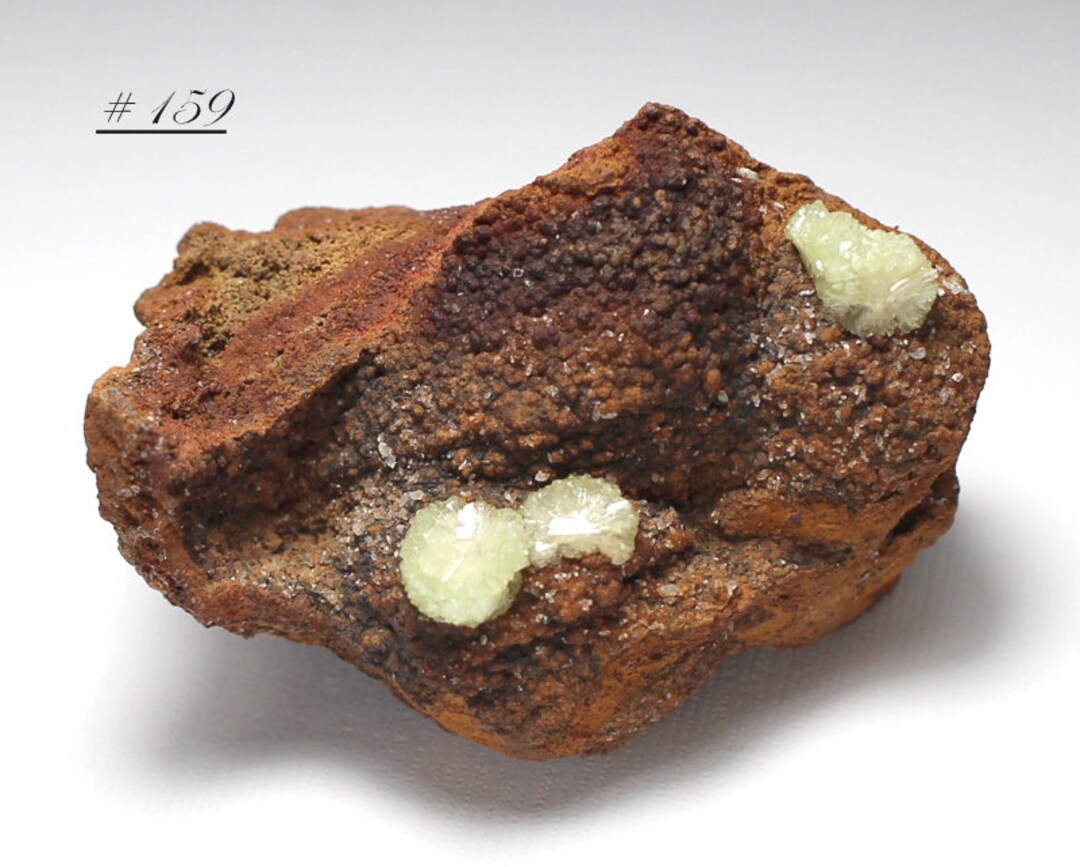 Lustrous Yellow-green Adamite Crystals in Gossan Matrix, From Durango ...