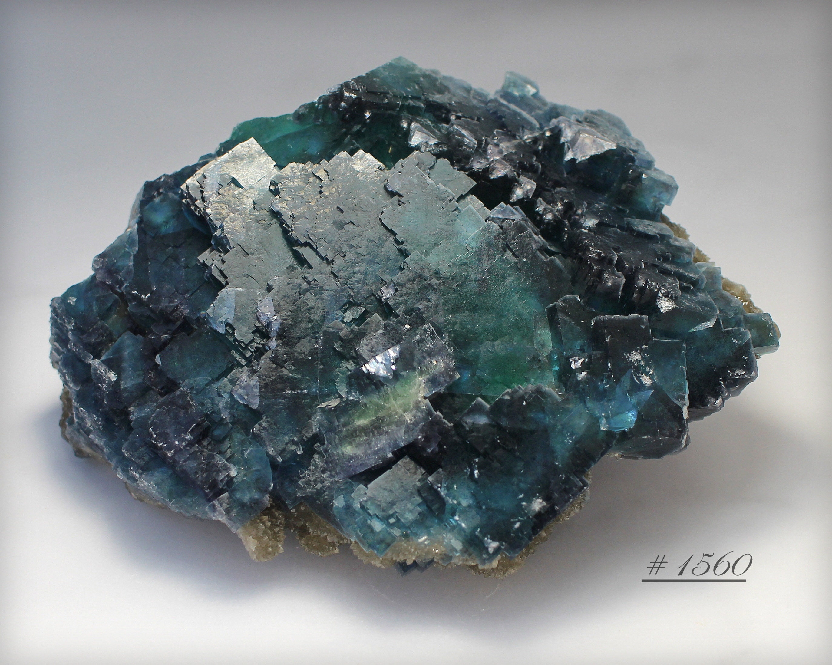 Dark Cyan and Green Fluorite Crystals With Smoky Quartz | Etsy