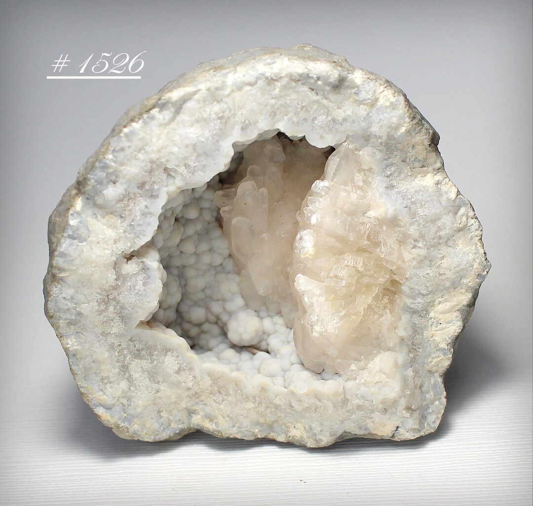 Keokuk Open Geode Half With Amazing Calcite Crystal and Chalcedony ...