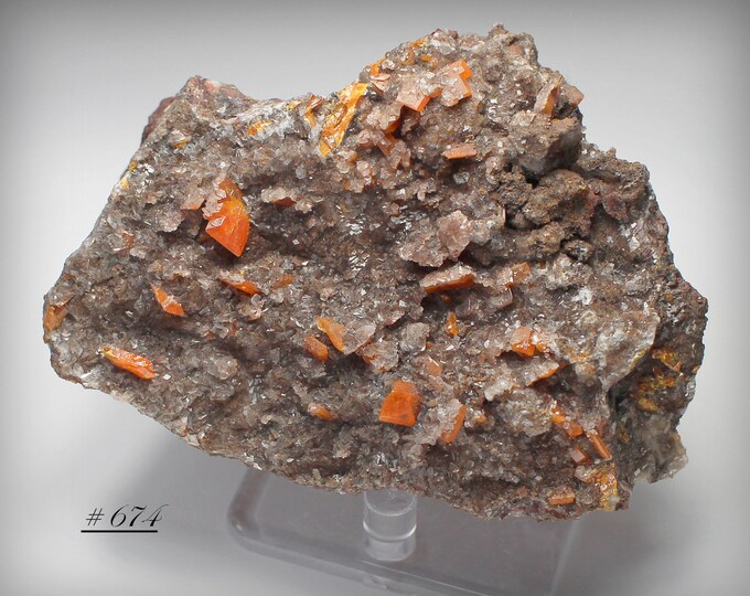 Wulfenite, Red Cloud Mine - Superb Specimen of Bright Orange Wulfenite ...