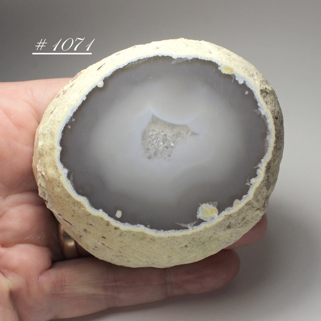 Polished Quartz Agate Nodule Purple/gray Quartz Agate Geode With ...