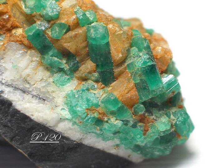 Emerald, Colombia - Gemmy Emerald Crystals, With Minor Pyrite, on Black ...