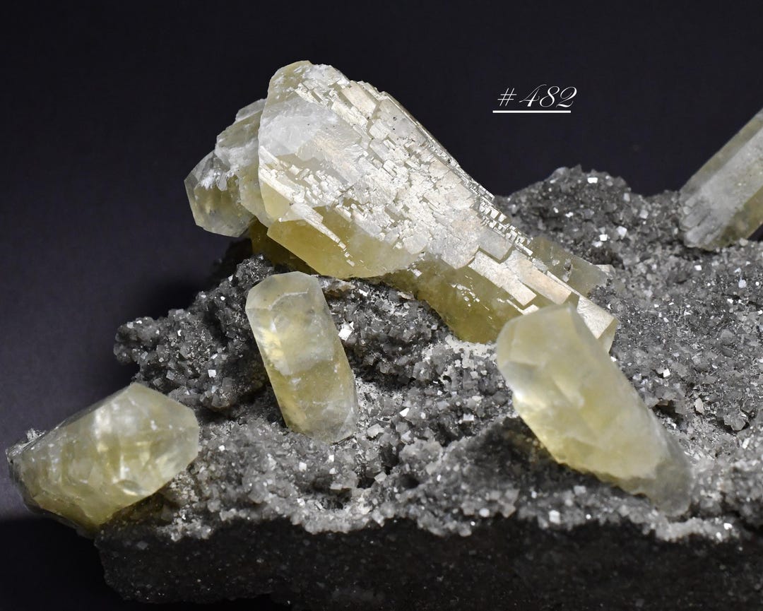 Nailhead-barrel Calcite Mineral Crystals, on Dolomite Crystals ...