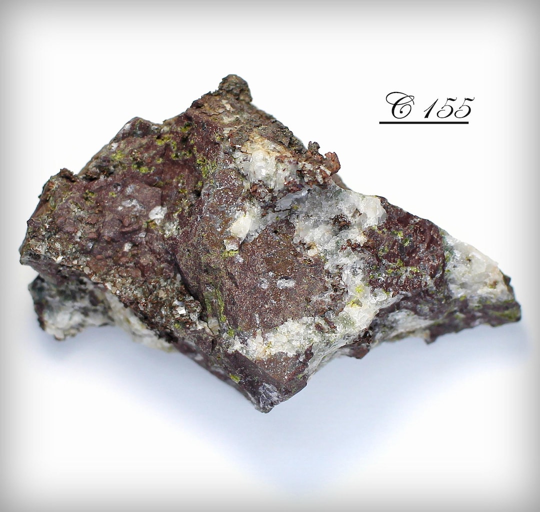 Native Copper, Epidote, and Calcite, From Houghton Co., Michigan, USA ...