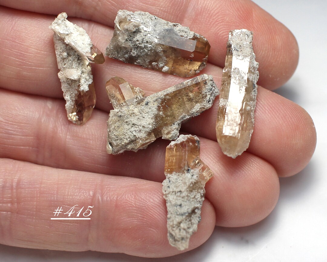 Topaz Crystals Five pictured Small Lovely Sherry Amber Topaz Natural ...