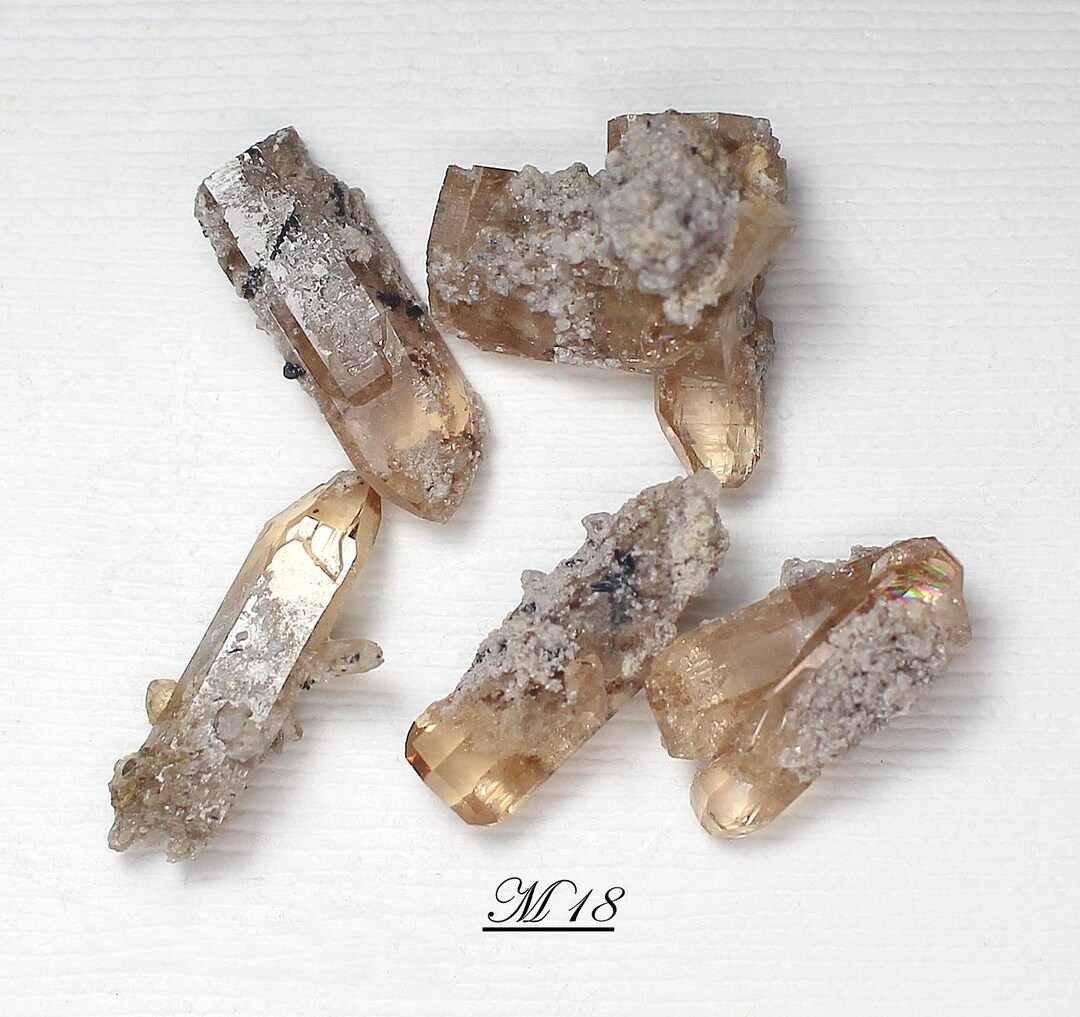 Topaz Crystals- Five (pictured) Small Lovely Sherry Amber Topaz Natural ...