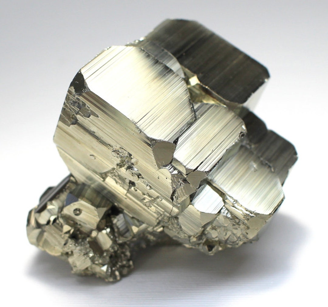 Super Pyrite Specimen Gleaming Striated Pyrite Cubes With Truncated ...