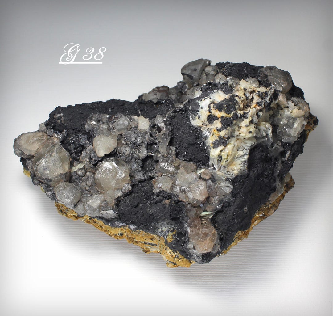 Cerussite With Barite, Galena, and Limonite, From Germany Fluorescent ...