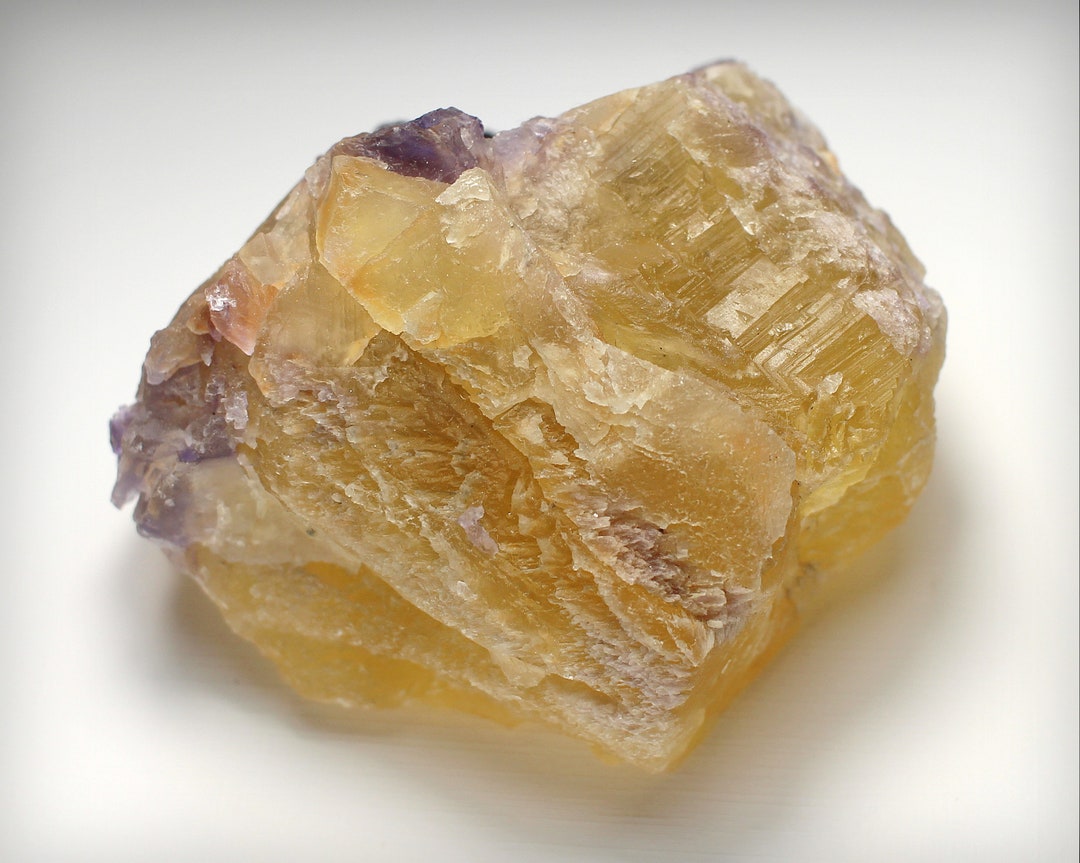 Larger Translucent Yellow Fluorite With Minor Purple Fluorite - Cave-in ...