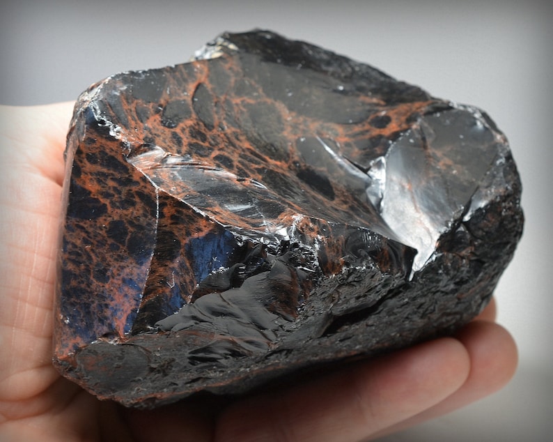 Large Gorgeous Raw Mahogany Obsidian Cobble Rock and - Etsy