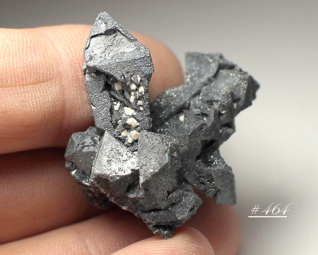 Shiny Hematite Pseudomorphs After Magnetite Crystals, With Anglesite ...