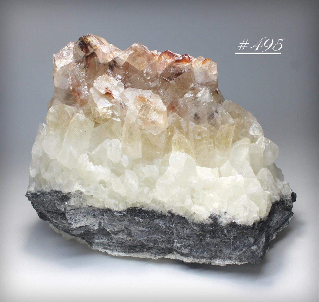 Mariposa Calcite - Large Calcite Crystal Cluster, From Santa Eulalia ...