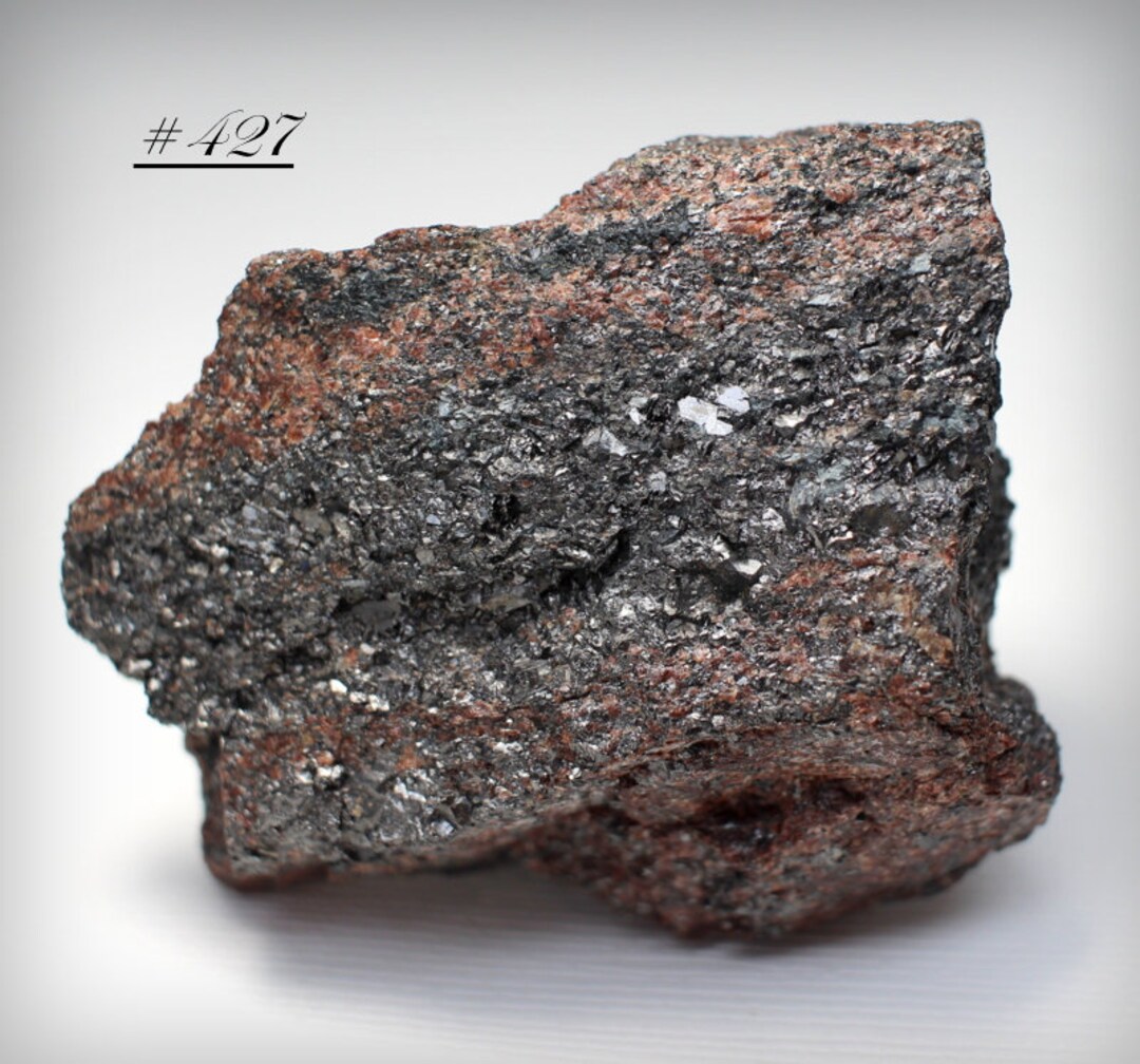 Red Fluorapatite Crystals, in Black Magnetite, From the Mineville Mines ...