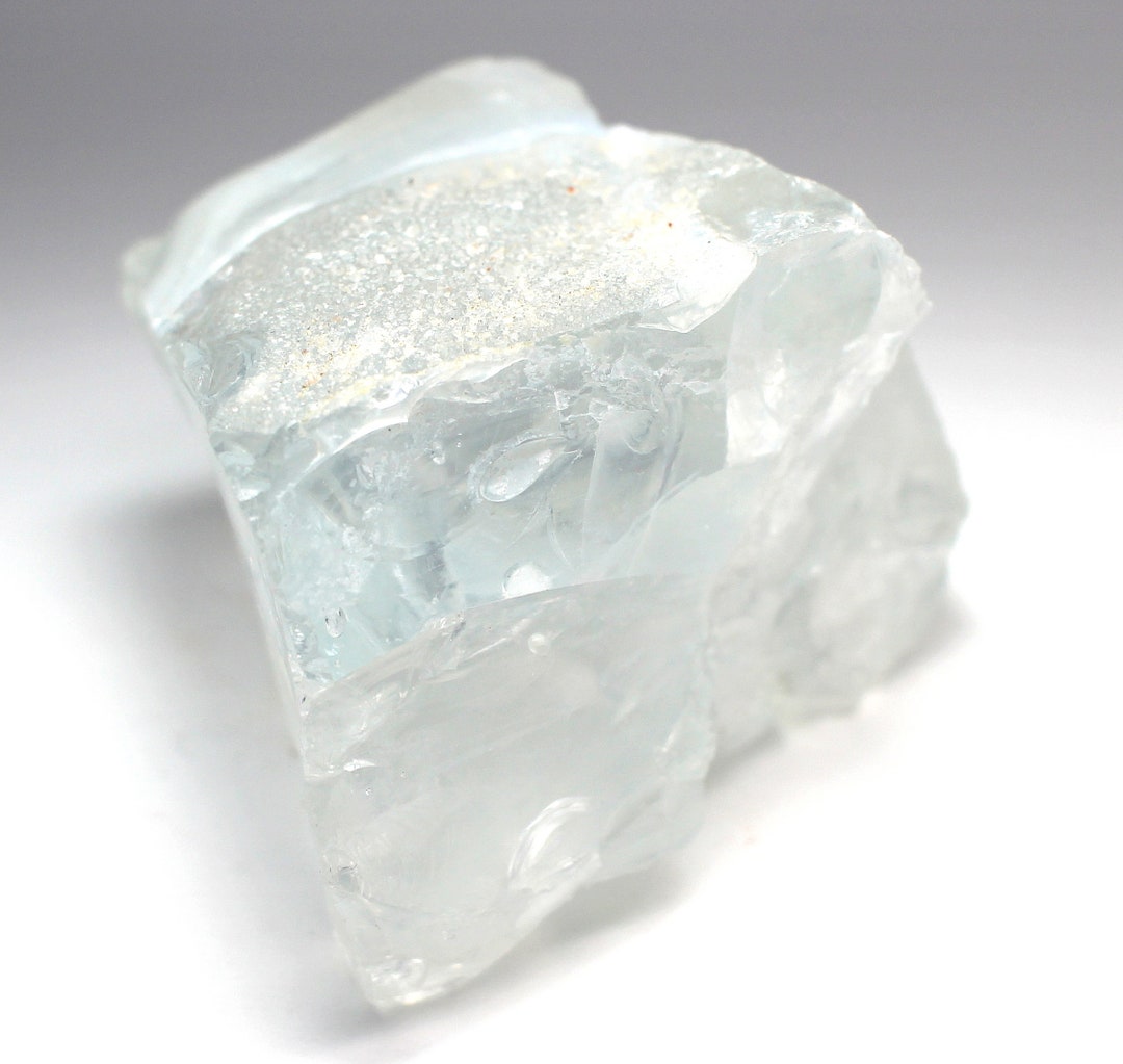 Light Ice-blue Andara Crystal Cullet Slag Glass With Blue-white Wisp ...