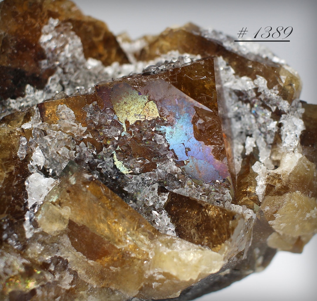 Large Iridescent and Fluorescent Fluorite Specimen of Gorgeous ...
