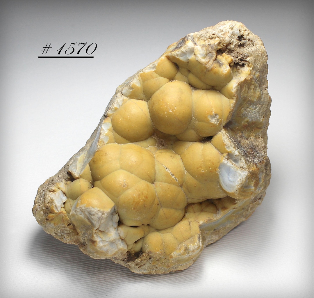 Quartz Geode Segment With Large Botryoidal Yellow-tan Surfaced ...