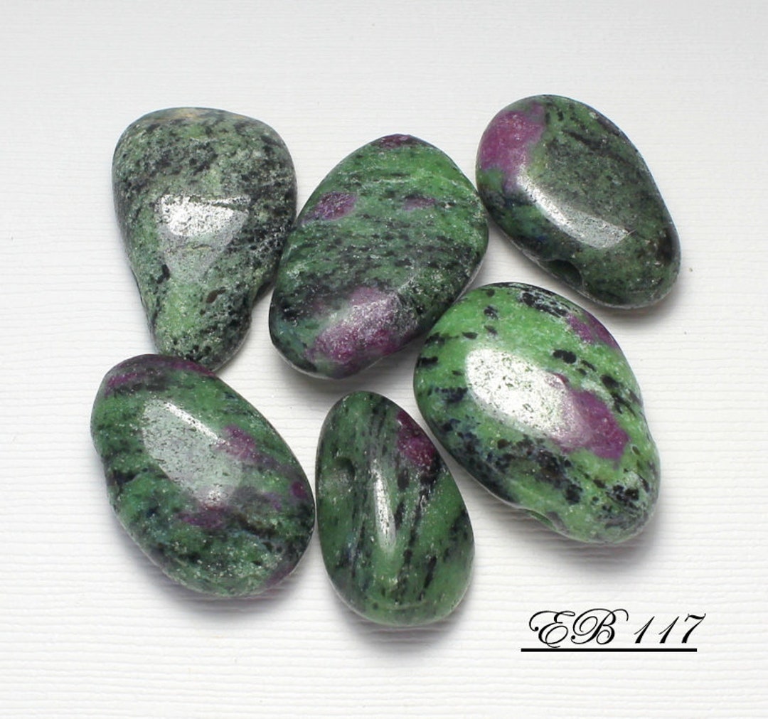 Six Polished Ruby in Zoisite Drilled Beads - Tanzania - the Ones ...
