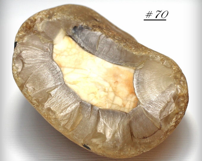 Citrine Chalcedony Quartz Cobble - Natural, River-smoothed Translucent ...