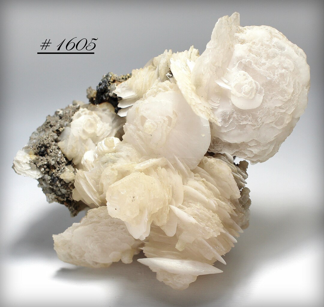Large Flower Petal Calcite Crystal Cluster, With Amazing Fluorescence ...