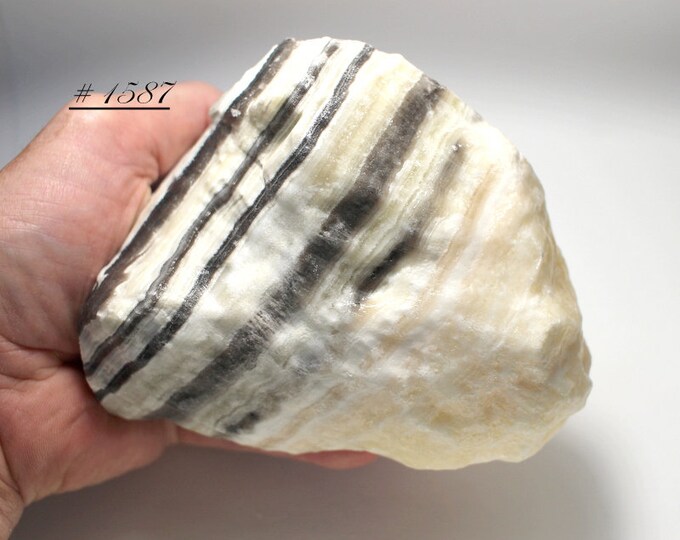 Yellow Banded Zebra Calcite - Large Yellow, White, and Black Banded ...