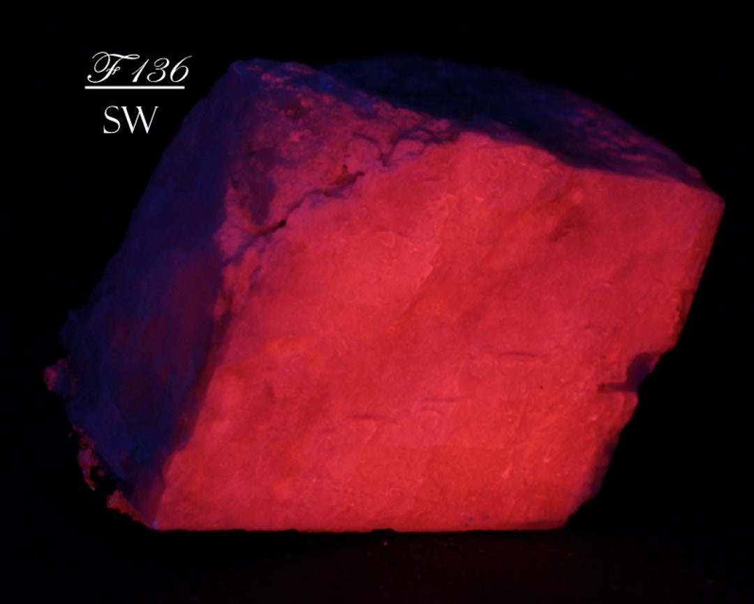 Large Fluorescent Rhombic Calcite With Minor Chalcopyrite Mineral ...
