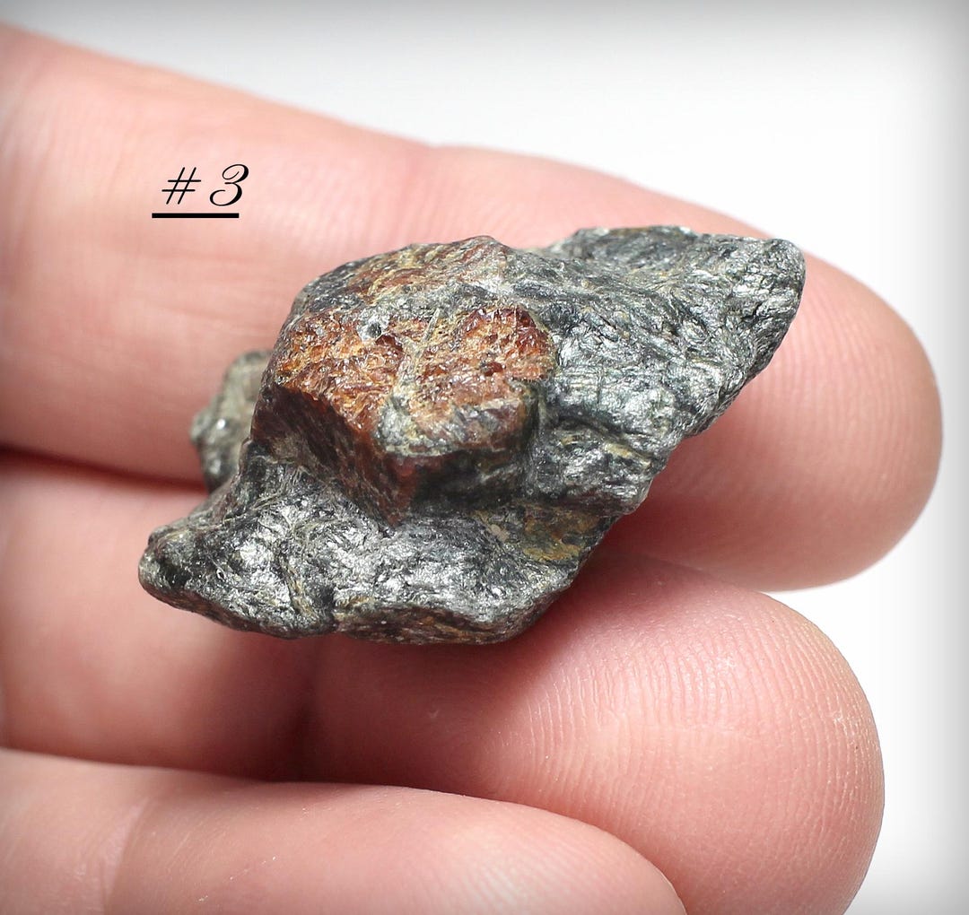 Superb Reddish Almandine Garnet in Satiny Dark-green Phyllite and ...