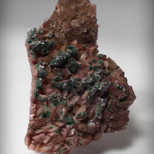 Display Specimen of Red Ferroan Dolomite Crystals, With Malachite, From ...