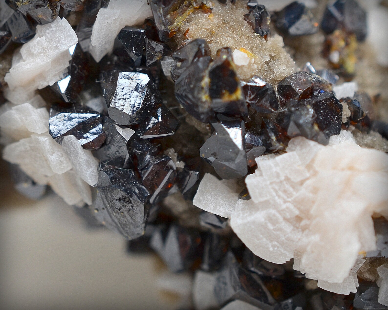 Rhomboid Crystals of White-Pink Dolomite with Metallic | Etsy