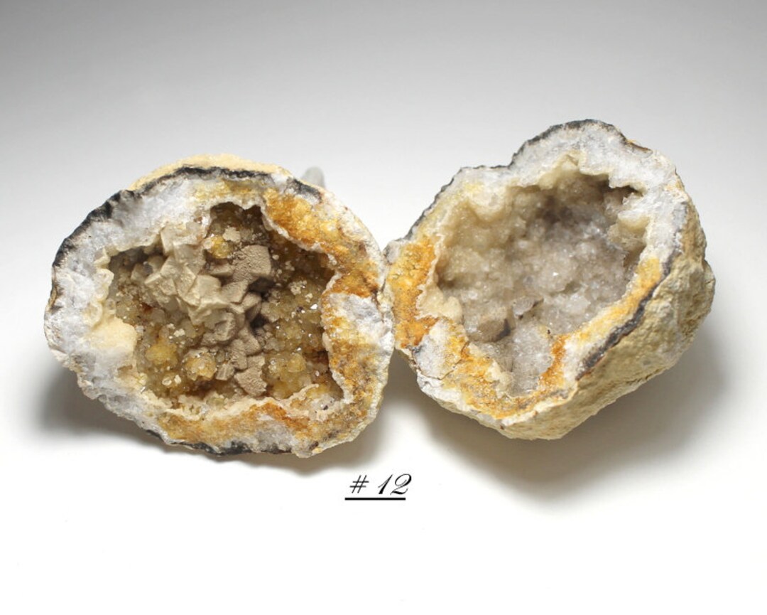 Superb Full Keokuk Geode, With Rhombic Calcite and Sparkly Quartz ...