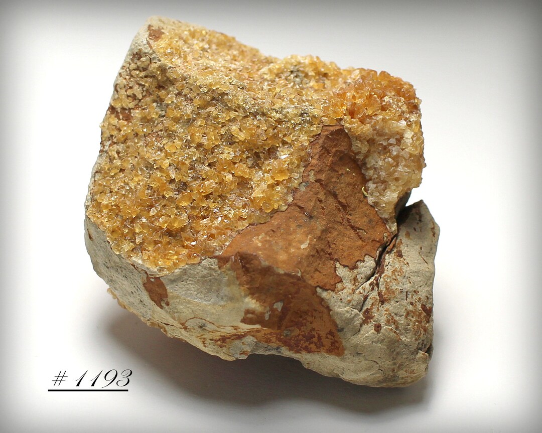 Vintage, Fluorescent, Amber Rhombic Calcite, on Matrix, From Myers ...