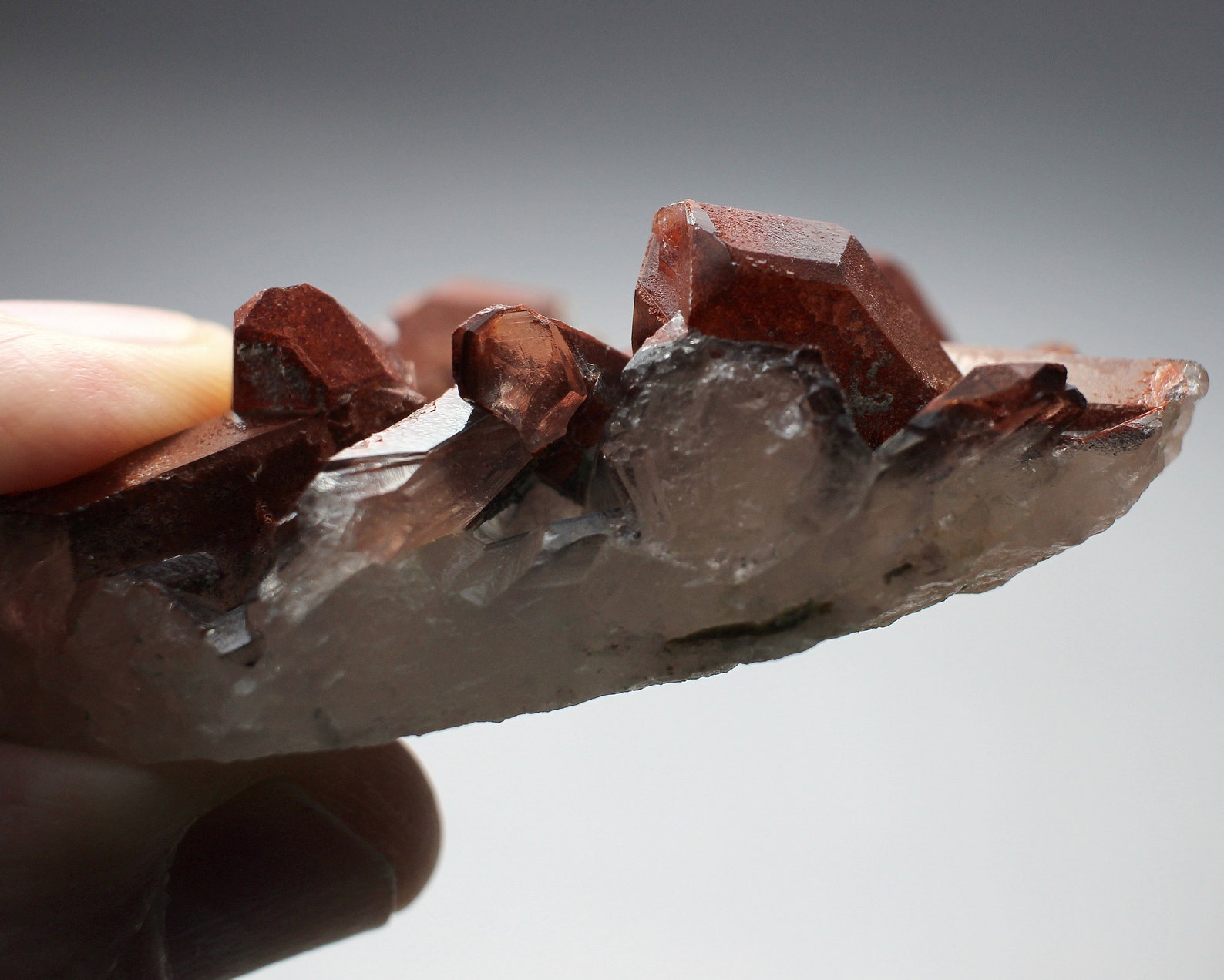 Red Quartz Cluster of Dark-red Translucent Smoky Quartz | Etsy