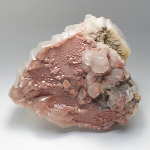 Multi-generational Dusty Rose and White Calcite Crystal Cluster, With ...