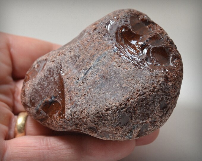 Good-sized Pure Mahogany Obsidian Cobble Glassy Conchoidal Fracture ...