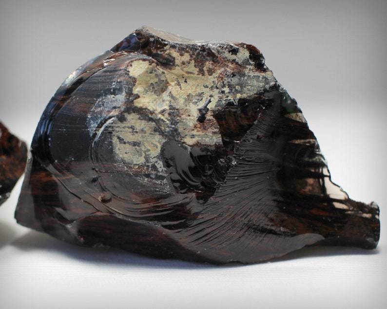 Two Glassy Mahogany Obsidian Cobbles Pictured Weathered | Etsy