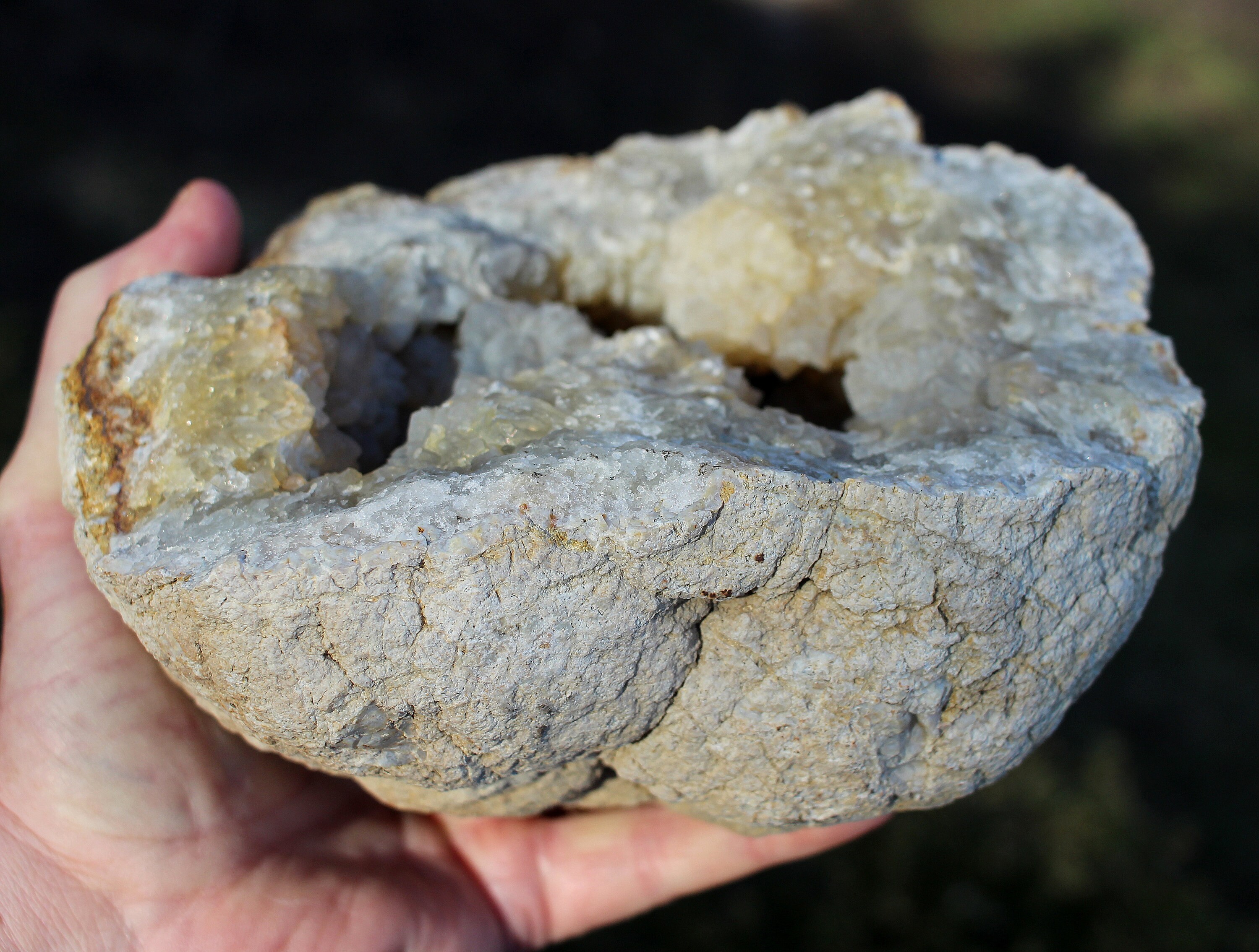VERY Large Cauliflower Geode Half with Spiky Quartz Crystal | Etsy