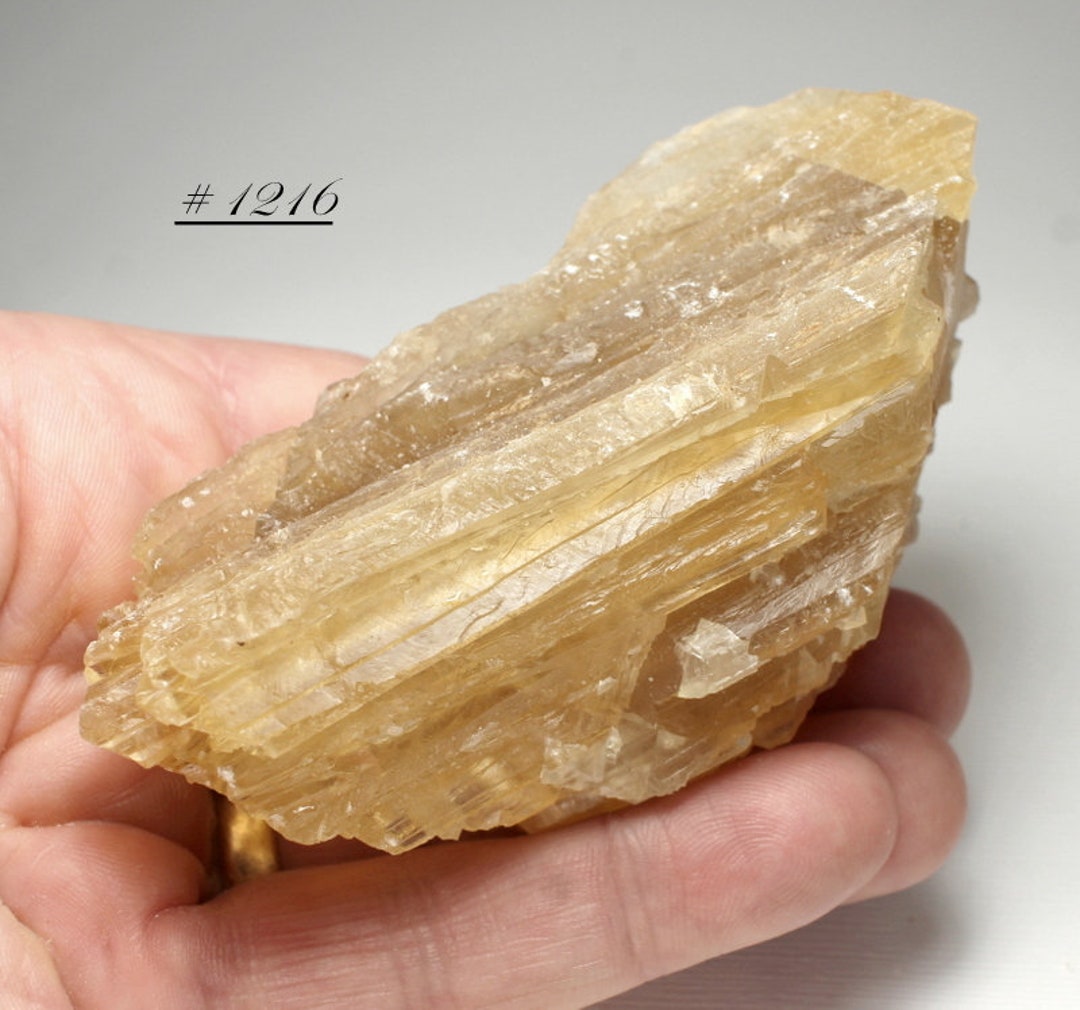 Calcite Natural Citrine-colored Calcite, Elongated and Terminated ...