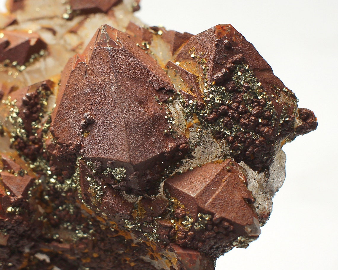 Pyrite and Botryoidal Red Hematite on Quartz Crystals A | Etsy