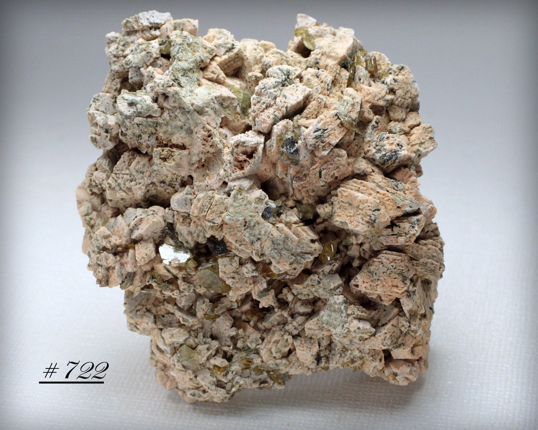 Gemmy Yellow-green Tabular Fluorapatite Crystals, on Pink/tan ...