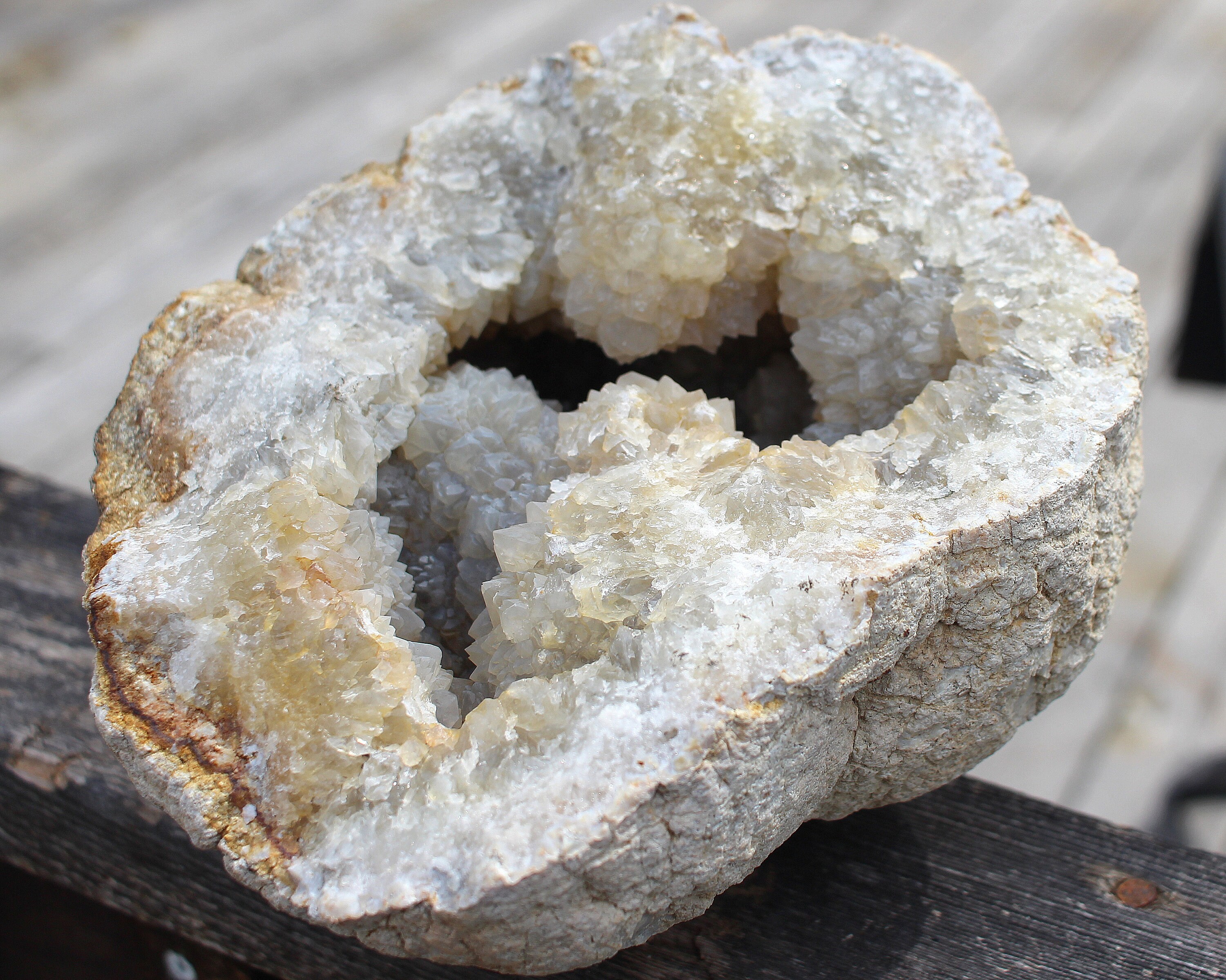VERY Large Cauliflower Geode Half with Spiky Quartz Crystal | Etsy