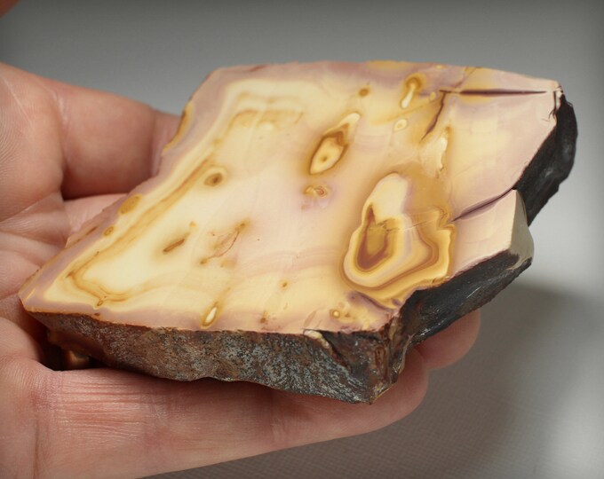 Thick Honed Slab of Gorgeous Soothing Hickoryite Wonderstone Agate ...