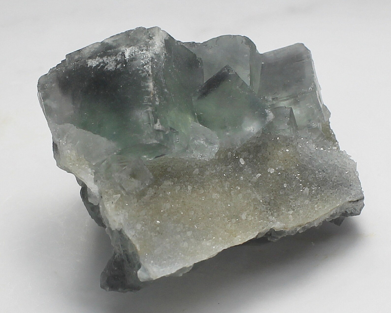 Blue-Green Fluorite Cubes with White Disk-Shaped Calcite | Etsy