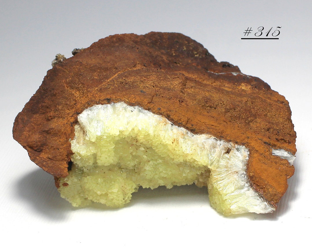 Lustrous Yellow-green Adamite Crystals in Gossan Matrix, From Durango ...